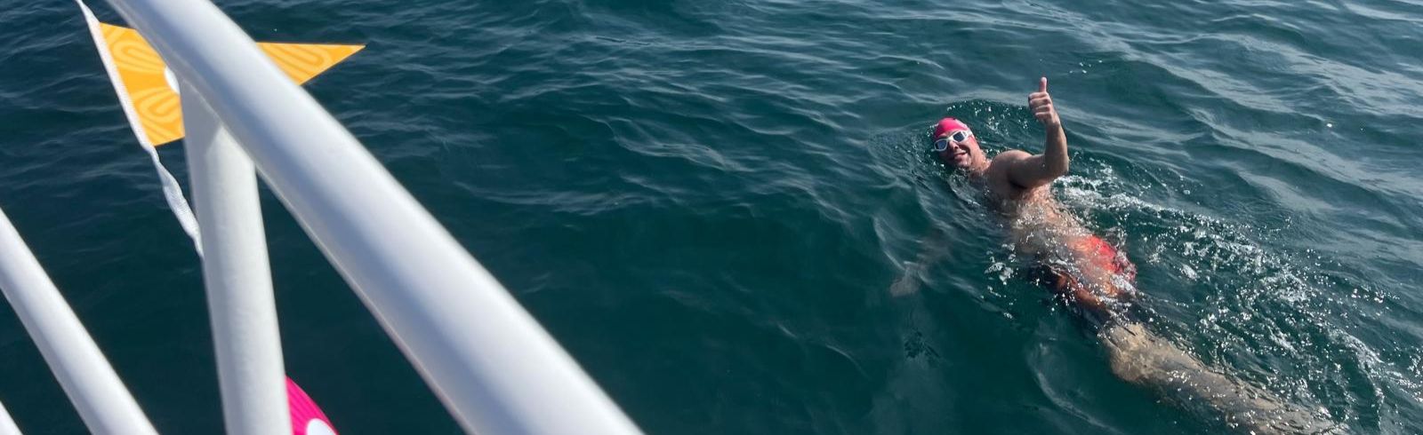 Ben braves English Channel swim in memory of dad – Brain Tumour Research